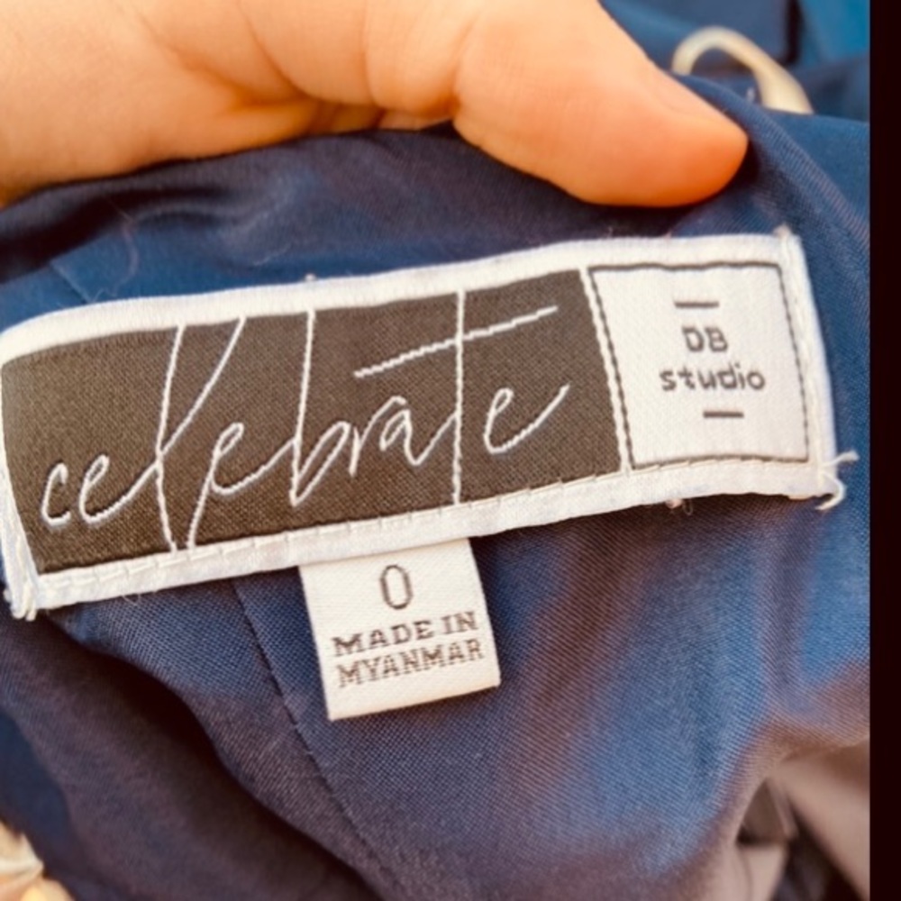 Navy Blue Shimmer Formal Goth Prom Dress - Gem